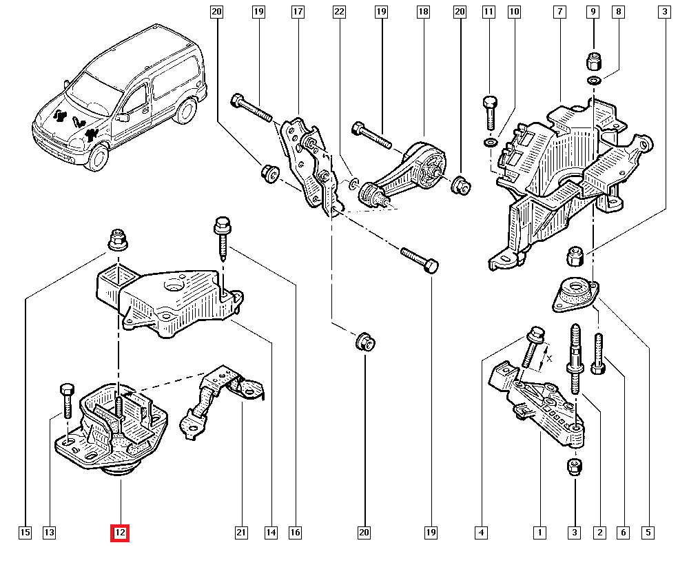 7700434370 - Apoio motor direito :: ALL4RENAULT
