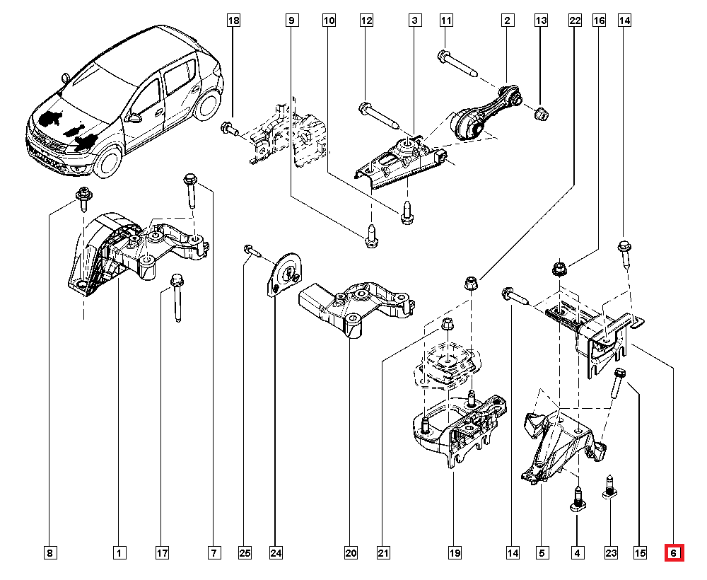 112205217R - Apoio motor esquerdo (sem pitons) :: ALL4RENAULT