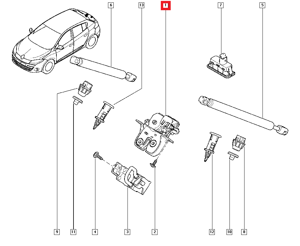 905039428R - Fechadura porta mala :: ALL4RENAULT