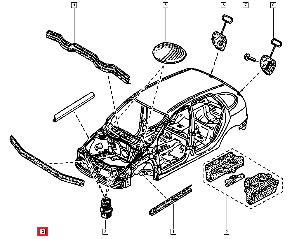 7700838560 - Borracha capô :: ALL4RENAULT