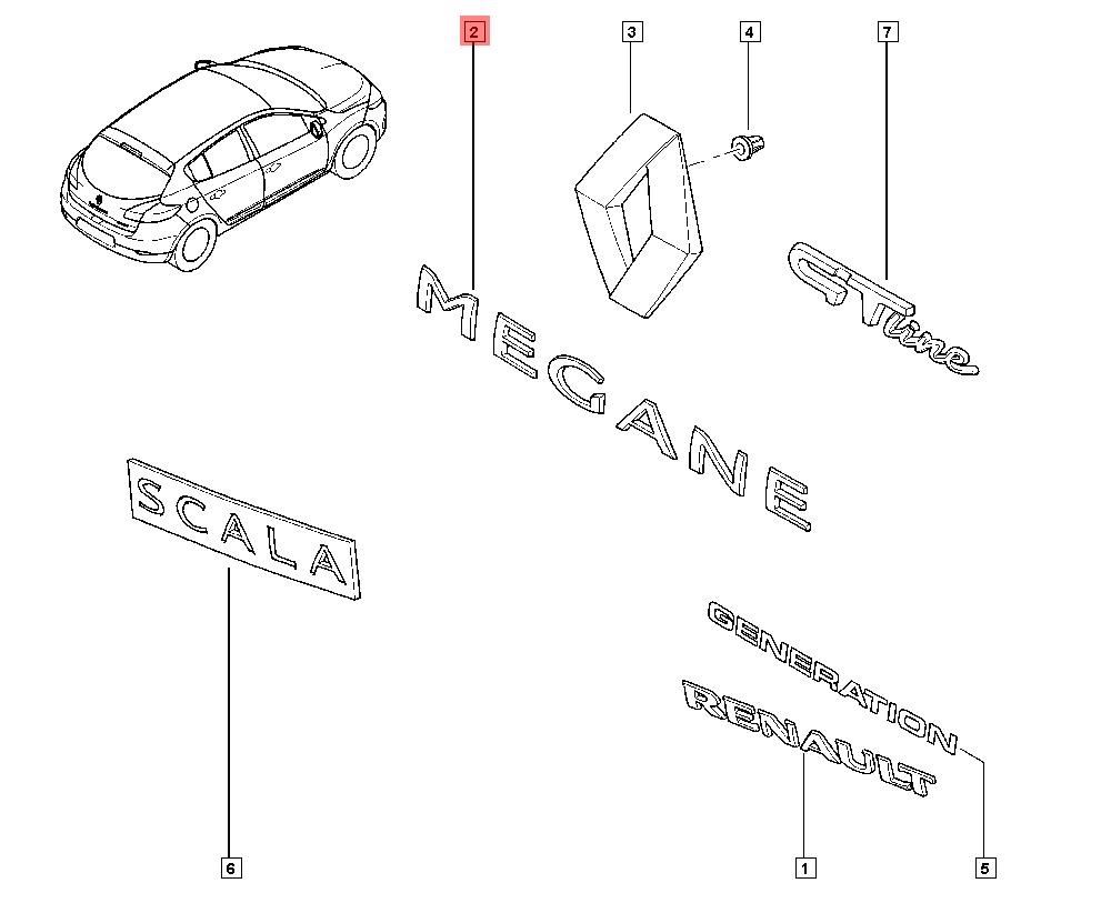 908897337R - Emblema MEGANE :: ALL4RENAULT